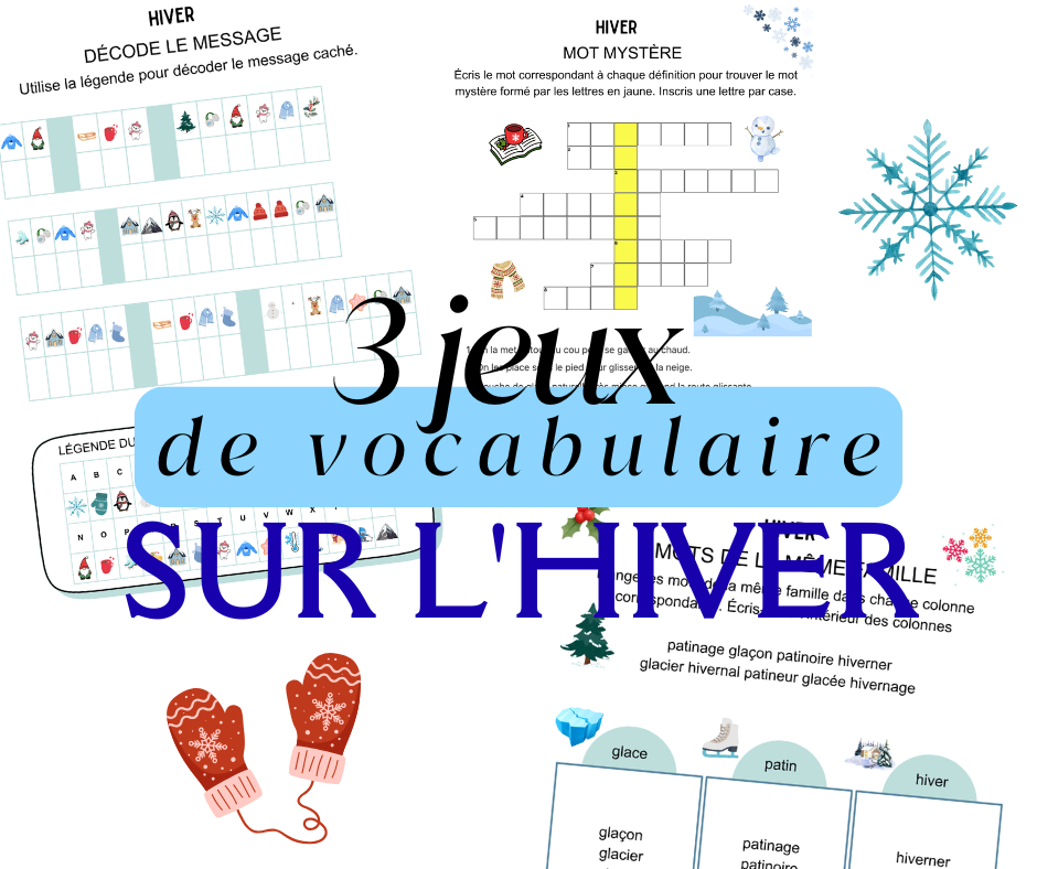 3 jeux de vocabulaire sur l'hiver (cycle 2 et cycle 3)