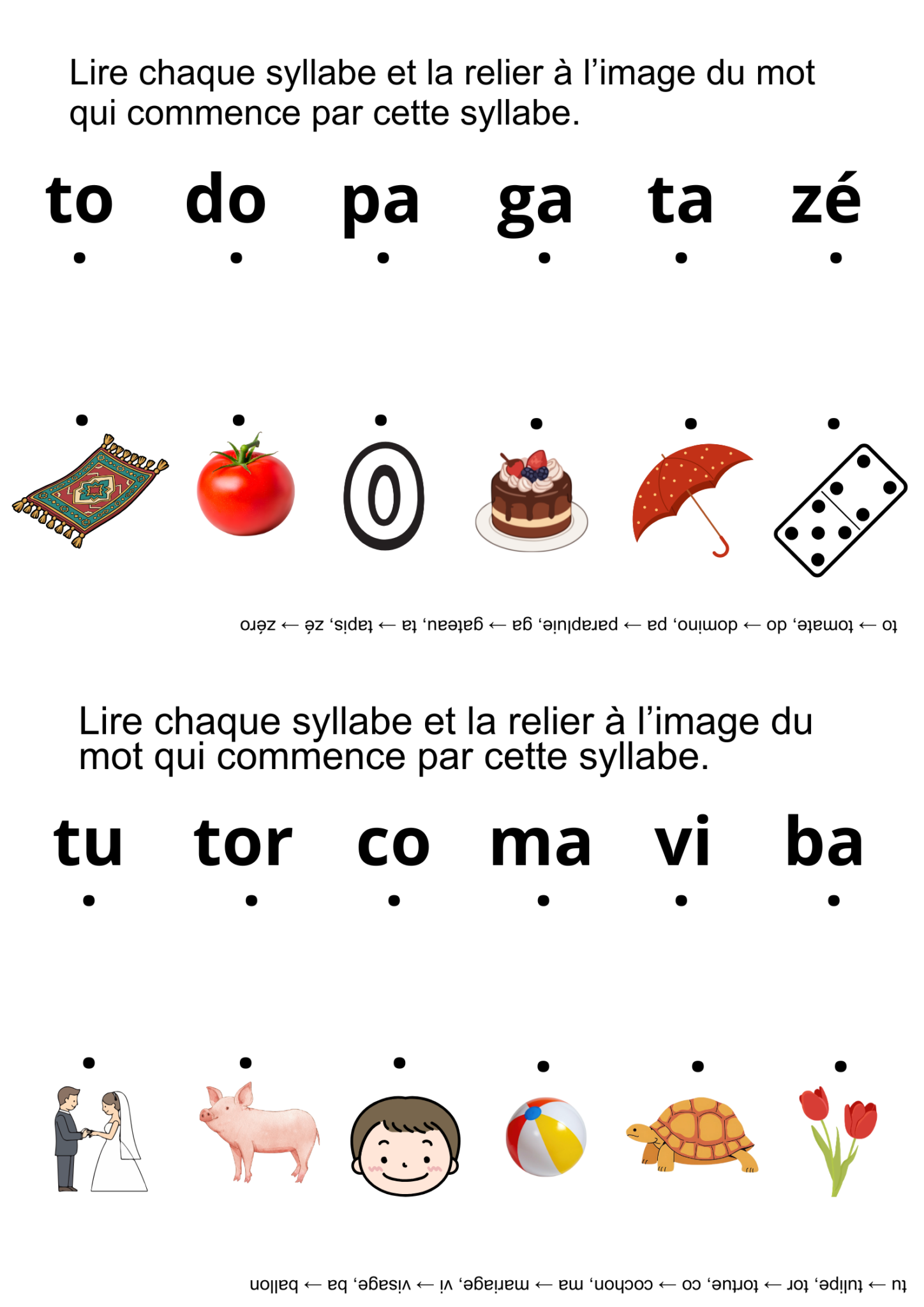Lire des syllabes : 2 fiches d'activités pour la GS et le CP