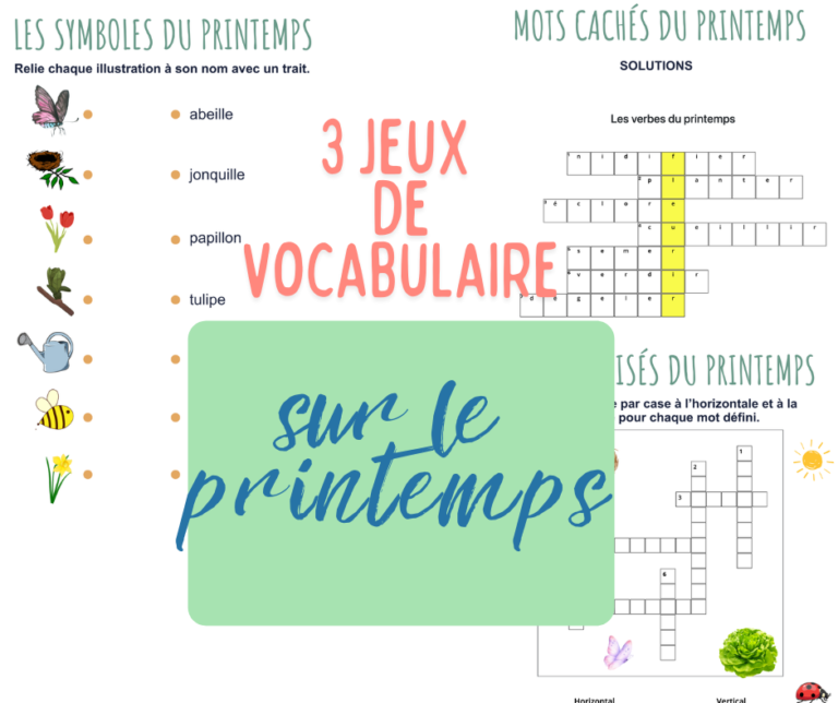 3 jeux de vocabulaire sur le printemps (cycle 2 et cycle 3)